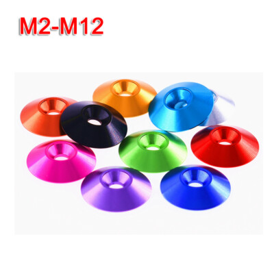 5pcs M2 to M12 Aluminum Alloy Colored half round screw conical gasket ...