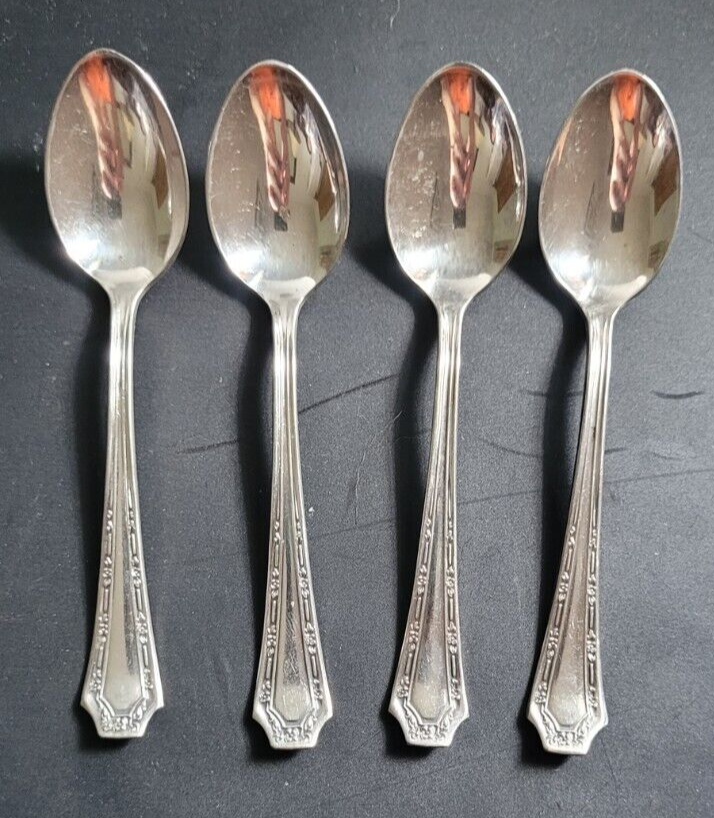 VTG Set of 4 Fairfield 4 Inches Teaspoon Silver Plated Collectible ...
