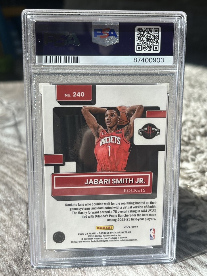 2022 Donruss Optic Fastbreak Disco #240 Jabari Smith Jr RC Rookie PSA ...