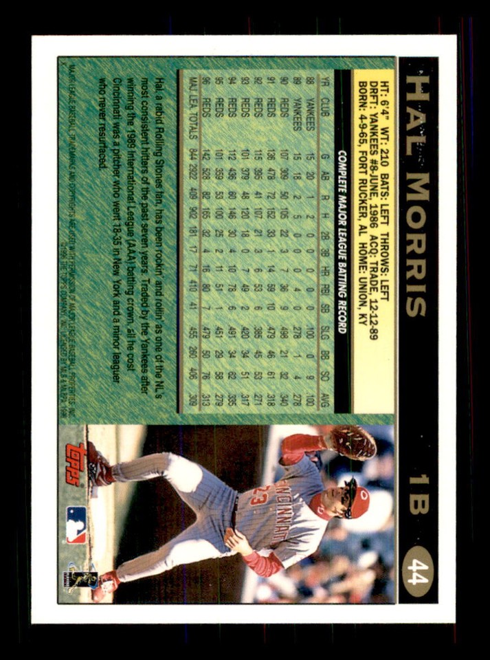1997 Baseball Topps Hal Morris Cincinnati Reds #44 | eBay