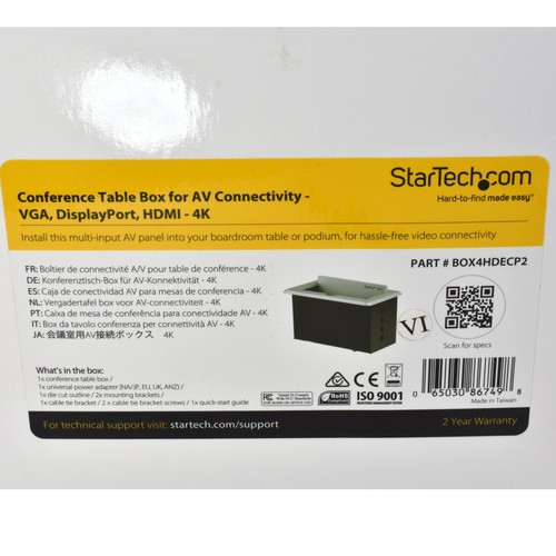 StarTech AV Conference Table Connectivity Box BOX4HDECP2 V1 Dock Hub ...