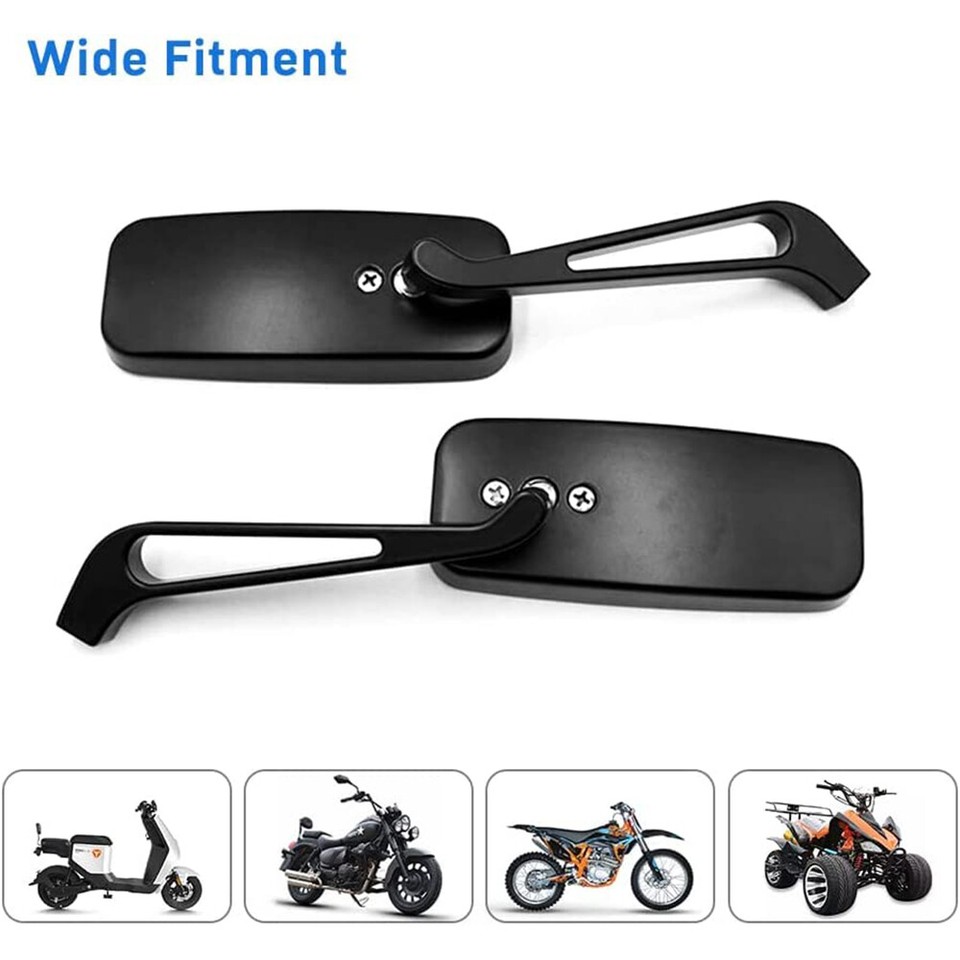 2x Motorcycle Rearview Side Mirrors Rectangle For Harley Night Rod V ...
