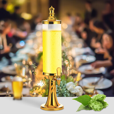 3L Tower Beer Dispenser Drink Beverage Ice Tube Tap Bar Party LED ...