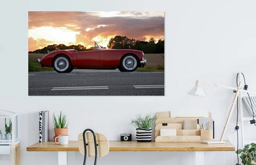 BEAUTIFUL RED CAR TRAVEL SUNSET art decor High quality Canvas print ...
