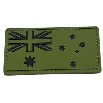 ANF Australian Flag Patch PVC Full Colour - Olive Green | eBay Australia