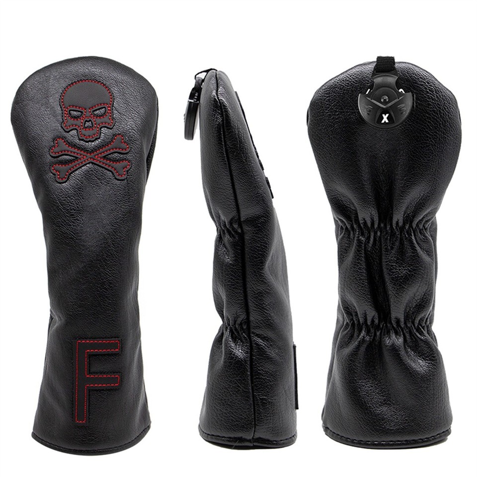 Red Stitch Skull Design Golf Driver Fairway Wood Hybrid Club Head Cover ...