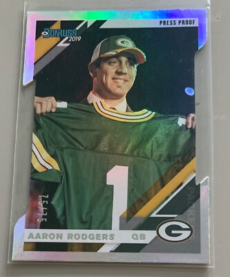 2019 Donruss Aaron Rodgers Silver Press Proof Die-Cut 75/75 Packers ...