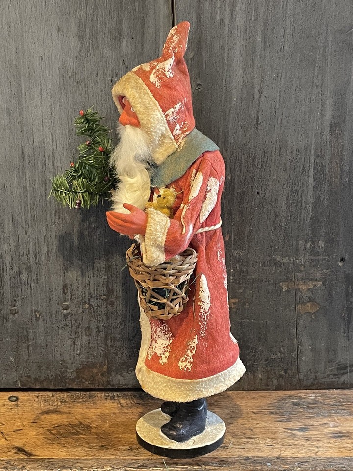Large Antique Santa 14” Blue Collar German Santa Candy Container ...