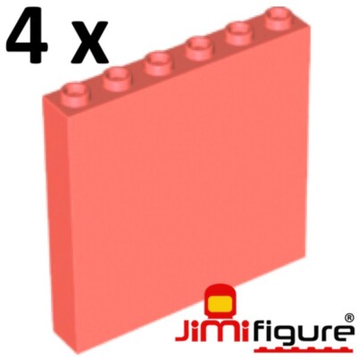 NEW 4 x LEGO Panel 1x6x5 Coral 59349 Wall Element Pink Genuine Bulk Lot ...