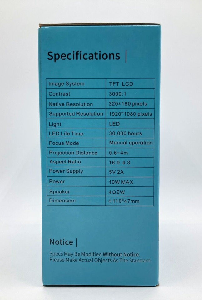 LED Source Rotundity MINI LED Projector Large Screen Home Cinema USB 2. ...