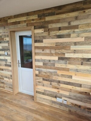 Reclaimed Distressed Pallet Wood -SANDED- Wall Cladding Recycled Timber ...