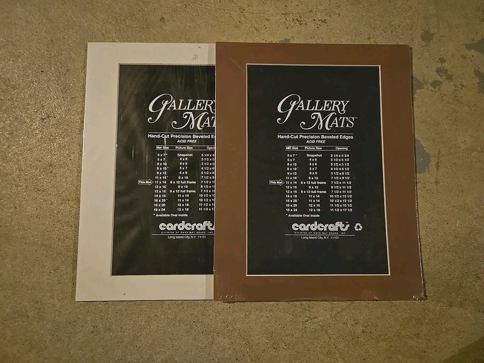 Gallery Mats 11 X 14, Sealed, Pic Size 8 X 12, Opening 7.5” X 11.5”, 2 ...