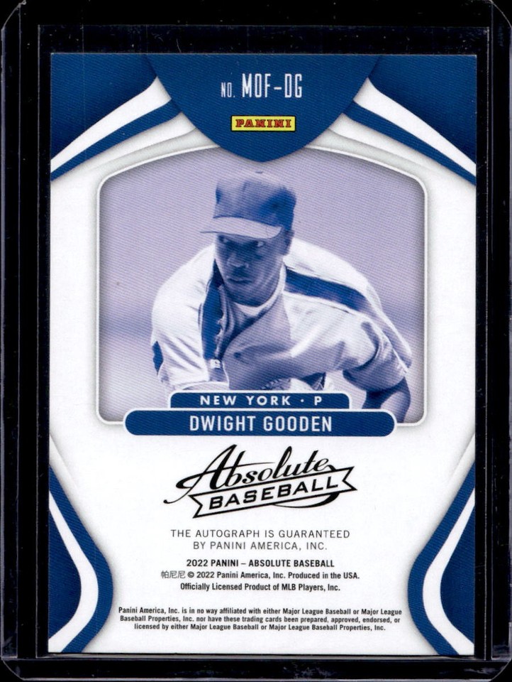 Dwight Gooden 2022 Panini Absolute #MOF-DG Marks of Fame Auto Gold /10 ...