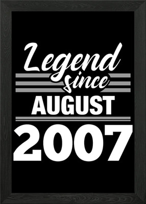 Legend Since August 2007 Framed Wall Art Poster Canvas Print Picture ...