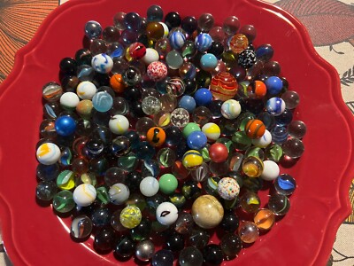 LOT DE 200 BILLES DIVERSES 1,2kg AGATE PEPITE CLOWNFISH, BLUETANG... TB ...