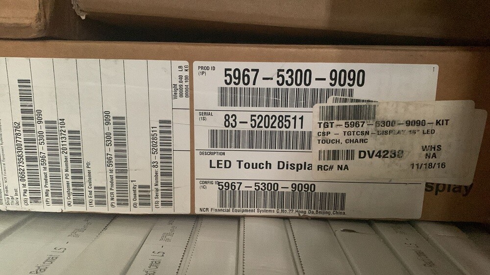 NCR 5967-5300-9090 Touchscreen Monitor POS 15" With Stand and Cords for ...