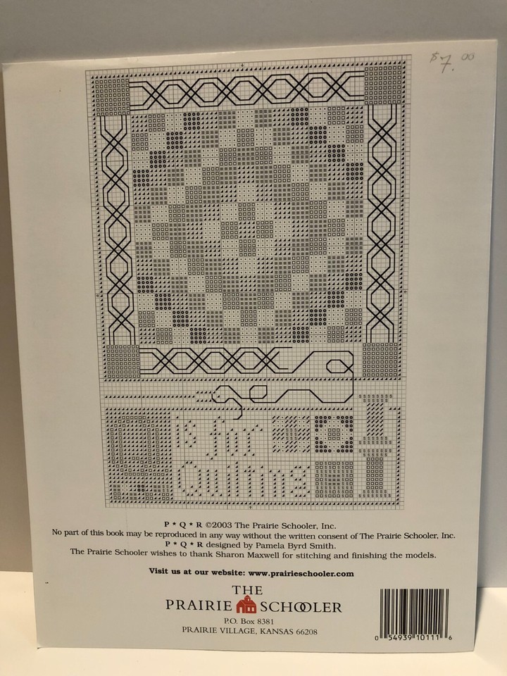 THE PRAIRIE SCHOOLER Cross Stitch P Q R ALPHABET Book #111 Parrot Quilt ...