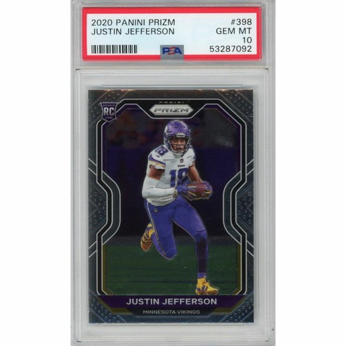 Graded 2020 Panini Prizm JUSTIN JEFFERSON #398 Rookie RC Football Card ...