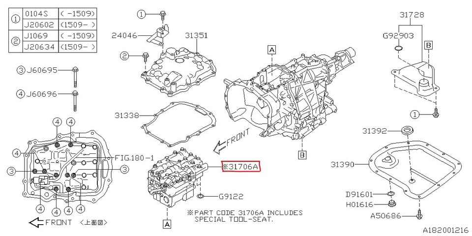 Lineartronic TR580 CVT Transmission Complete Valve Body For Subaru ...