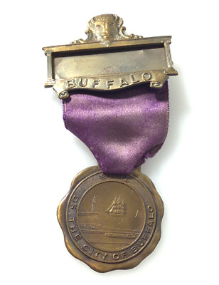 1923 Buffalo New York 14th Annual Mayors Conference Delegate Pin Medal ...