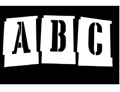 Alphabet Letter Stencils Set A-Z CARGO CRATE Military font Template ...