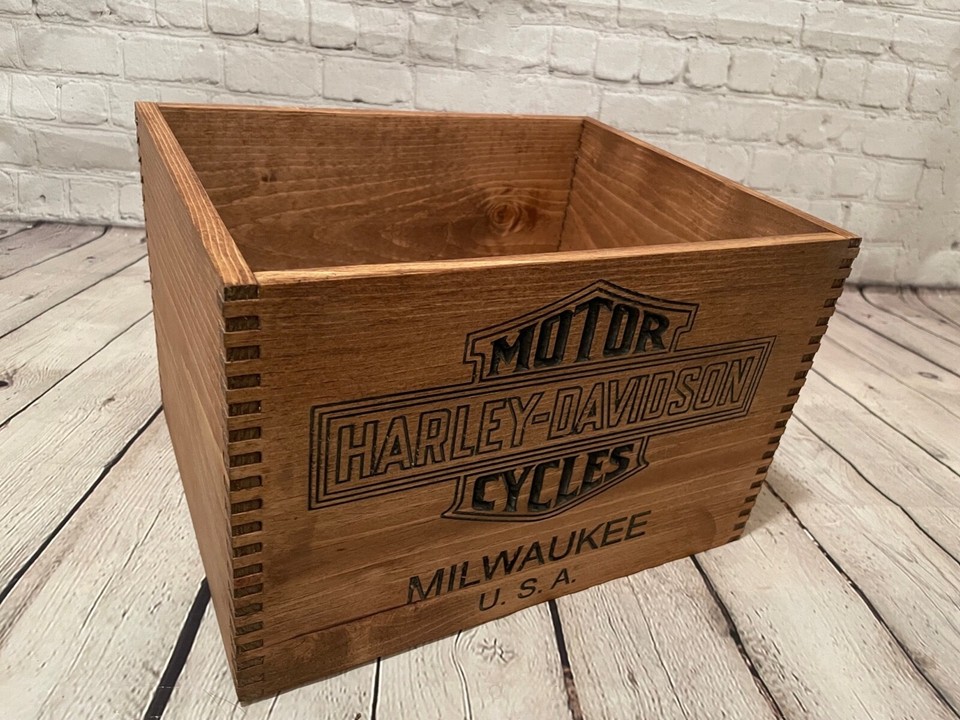 Vintage Harley Davidson Motor Parts Crate Replica - Man-cave, Decor ...