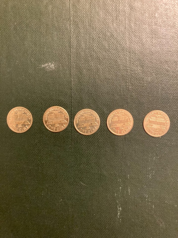 14K Gold, 1909-1982 Souvenir Mini Lincoln Pennies, Lot 0f 5, with Cert ...