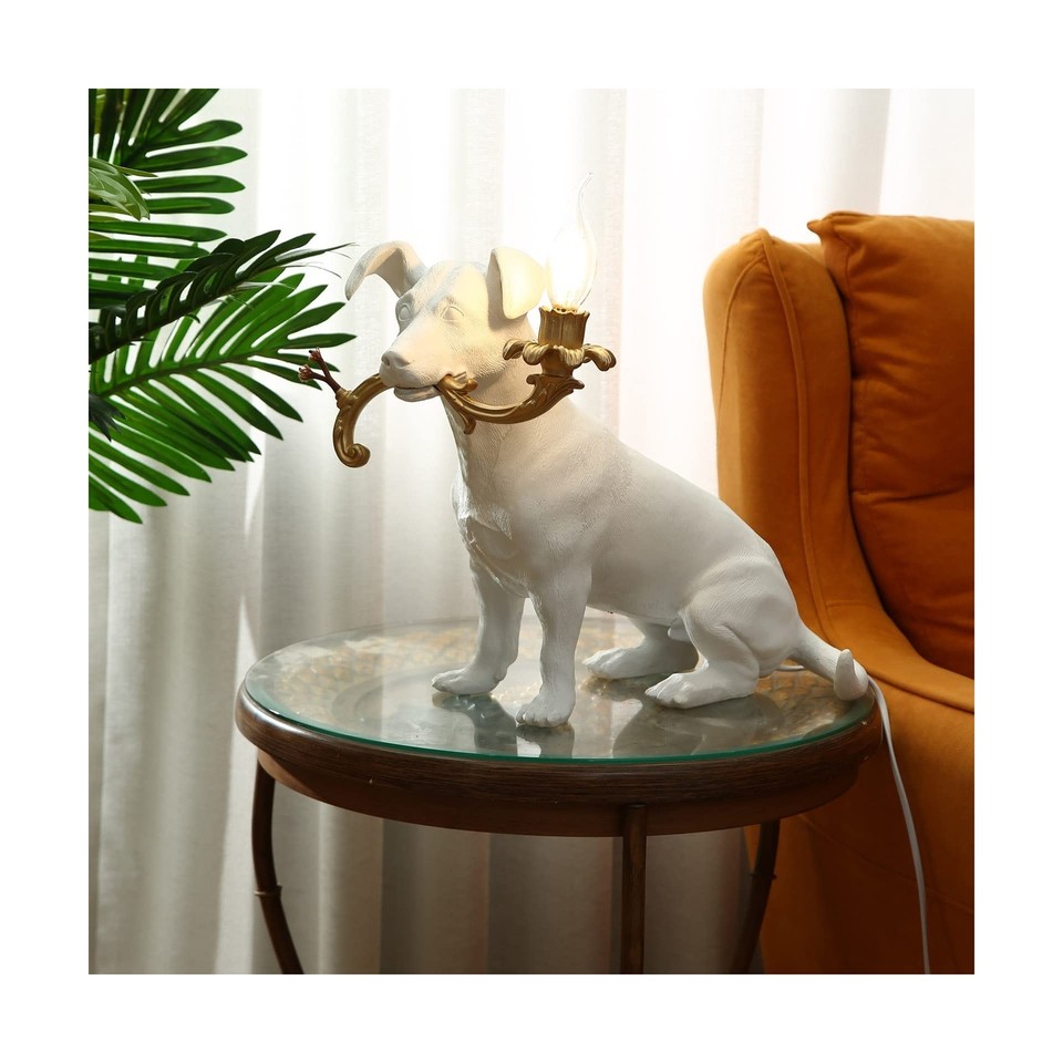 Modern Resin Engraved Puppy Dog Table Lamp,Home Decor Rio Dog Animal ...