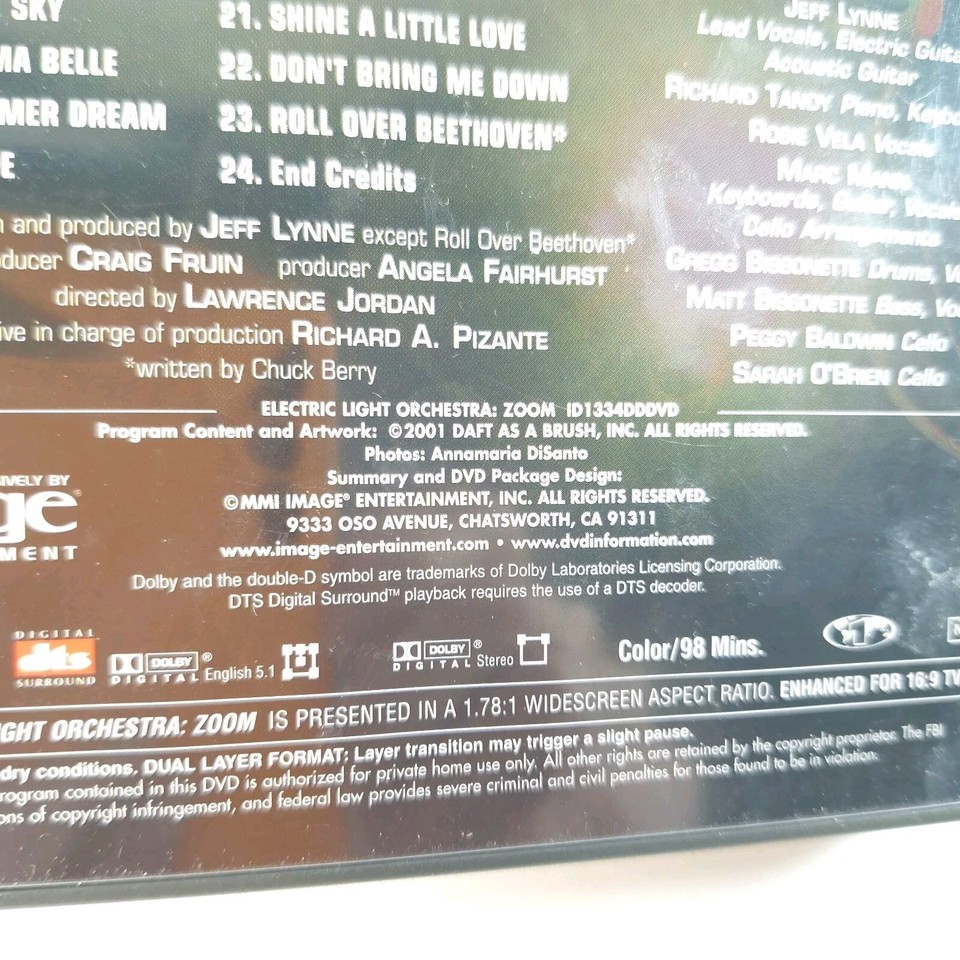 Electric Light Orchestra (ELO) Zoom Tour Live DVD Excellent | eBay