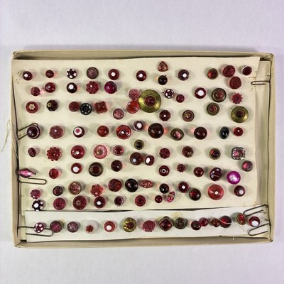 Lot Of 90 Vintage Ruby Glass Buttons Small Size Red/Cranberry/Pink | eBay