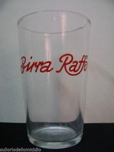 Bicchiere birra raffo taranto anni 50 scritta in corsivo rossa vintage ...