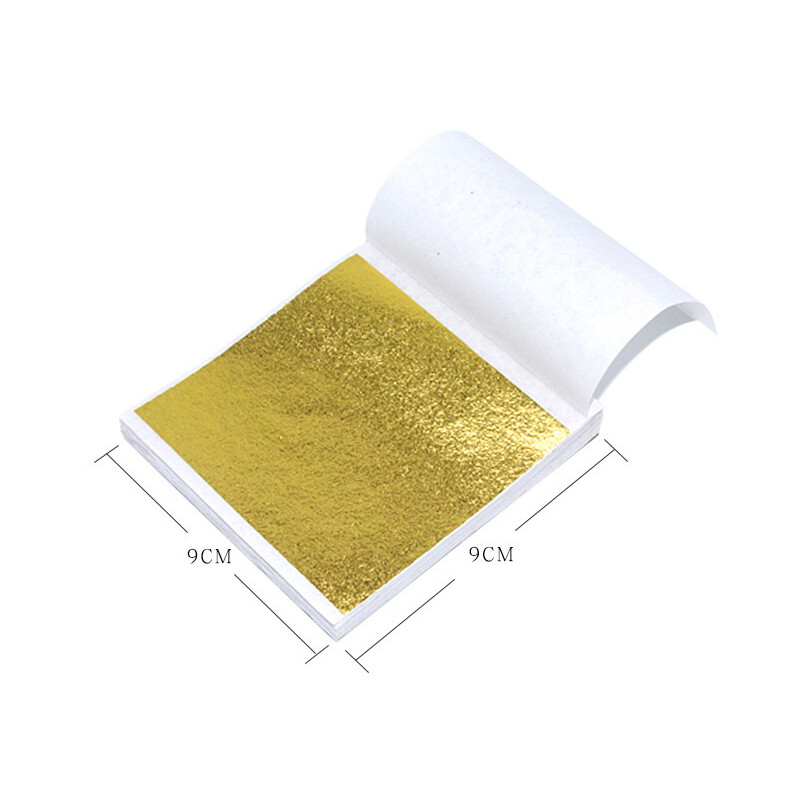 100pcs Art Design Paper Sheets Pure Shiny Gold Silver Rose gold Leaf ...