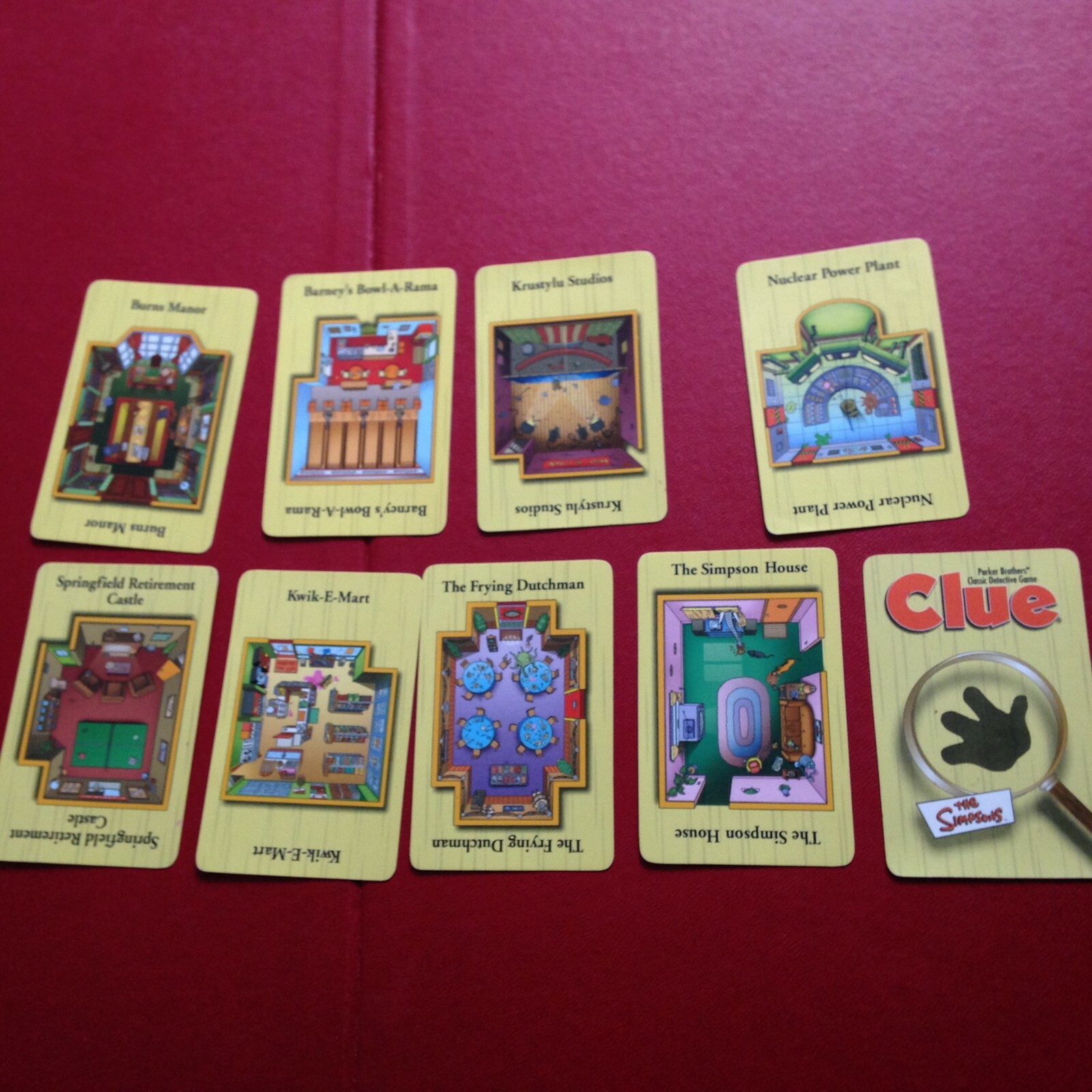 Waddingtons The Simpsons Cluedo Spare Replacement Cards Detective Pad ...