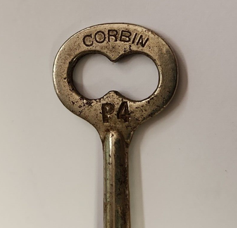 Antique CORBIN Solid Barrel Skeleton Key Stamped P4 2.75 Inches | eBay