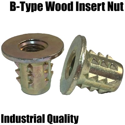 M5 M8 THREADED KNOCK IN FIXING TYPE B WOOD INSERT FLANGED ZINC ...