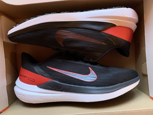 New Mens 13 NIKE Air Winflo 9 Black University Red Running Shoes DD6203 ...