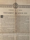 Document Centenary Edition of the Testament Louis XVI 16 King of France ...