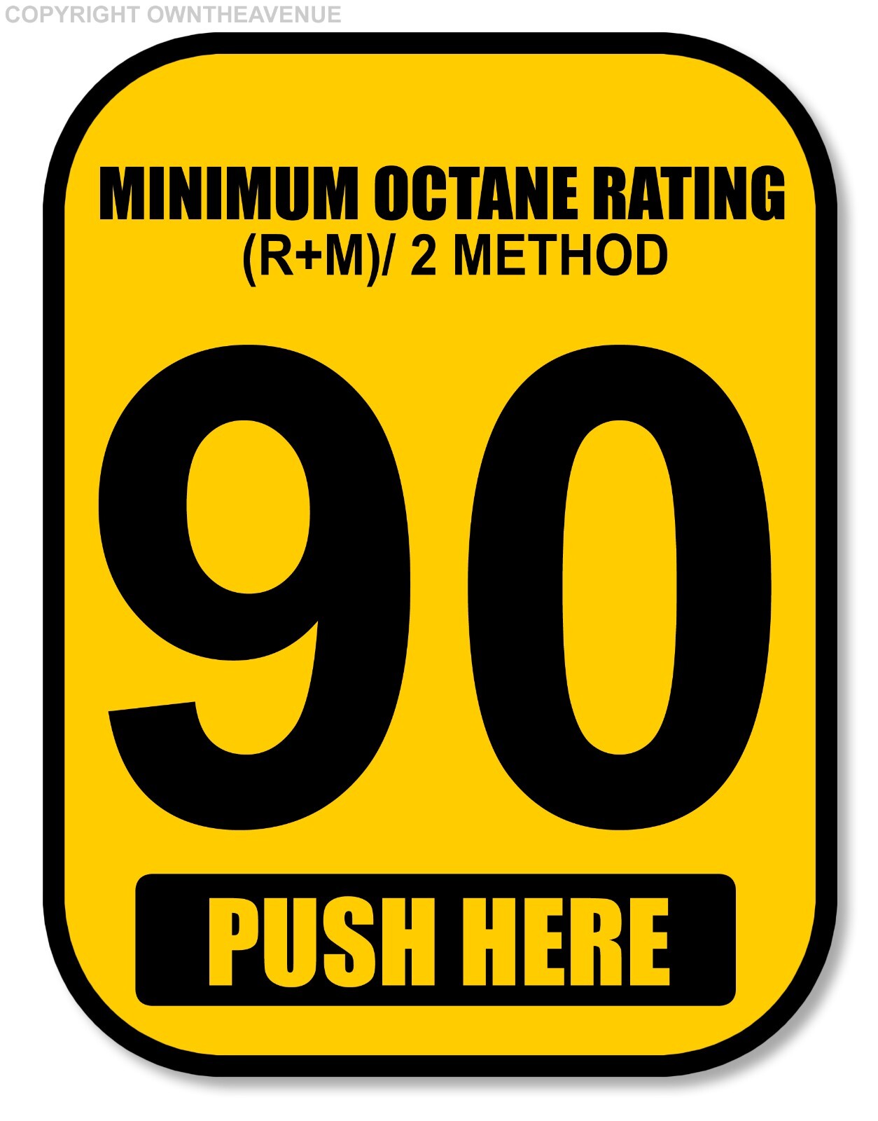 90 Octane Gas Pump Button Label Vinyl Sticker Gasoline Petrol Decal 2x2 ...