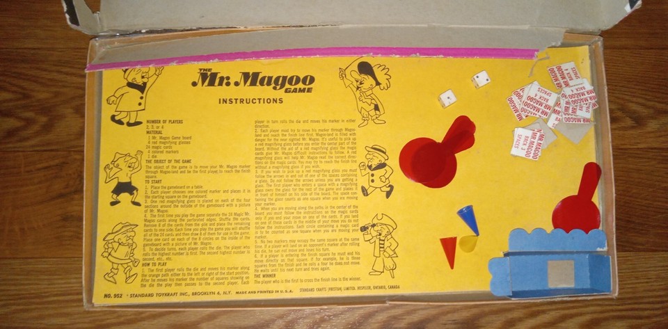 Vintage 1964 - Mr. Magoo Board Game - Standard ToyKraft Game *RARE* | eBay