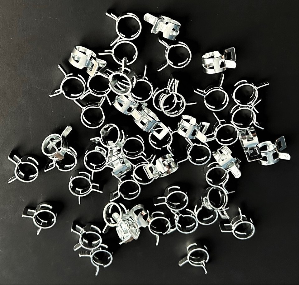 50 GOLIATH INDUSTRIAL SPRING STEEL HOSE CLAMPS 1/4" FUEL LINE HOSE ...