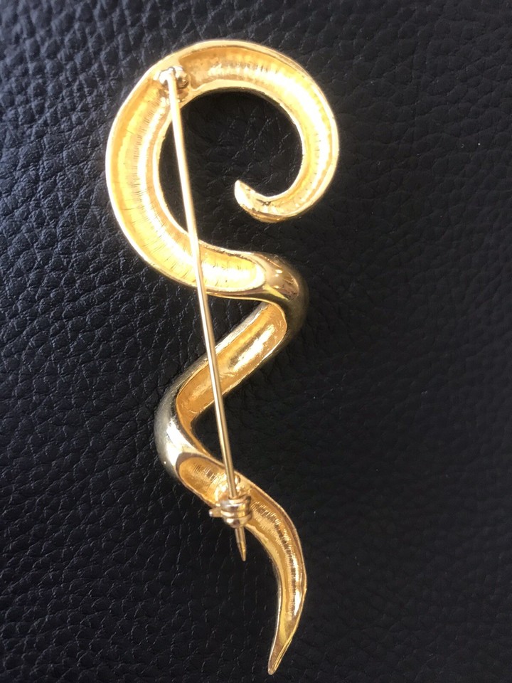 Vintage Gold Toned Squiggle Pin 3” | eBay