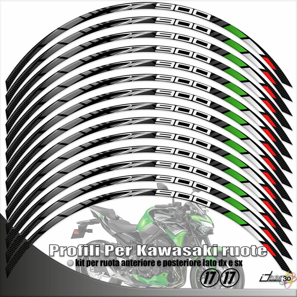 Trims Stickers Wheels Tricolor For Kawasaki Z900 2019-2020 | eBay