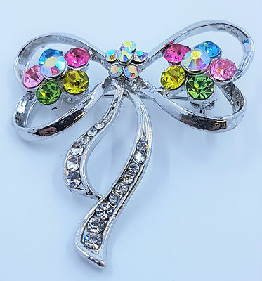 Multi coloured bow brooch - JTY832 | eBay UK