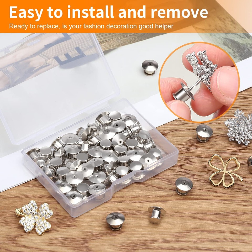 30 PCS Locking Pin Backs Locking Pin Keepers Clasp, Metal Pin Locks ...