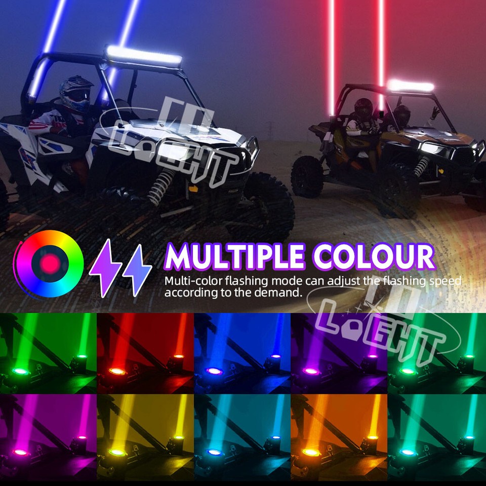 For Honda Talon 1000R 1000X Laser RGB LED Whip Lights Whipless Antenna ...