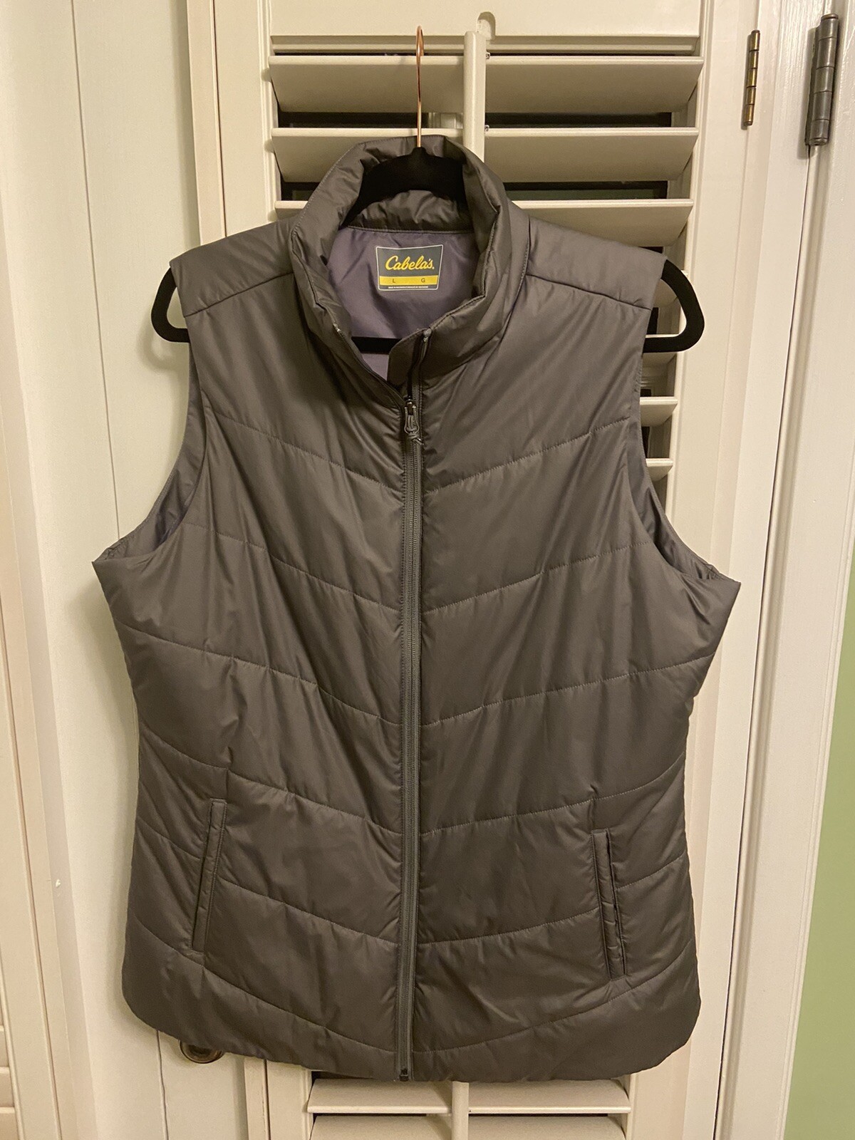 Women's Cabela's Light Ranch Puffy Vest Gray Size Large Thinsulate ...