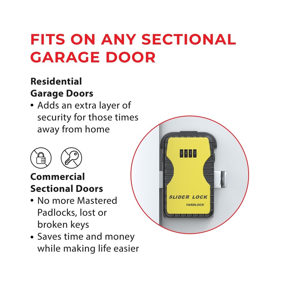 Keyless Garage Door Slider Lock – Secure Garage Door Deadlock – Resi | eBay