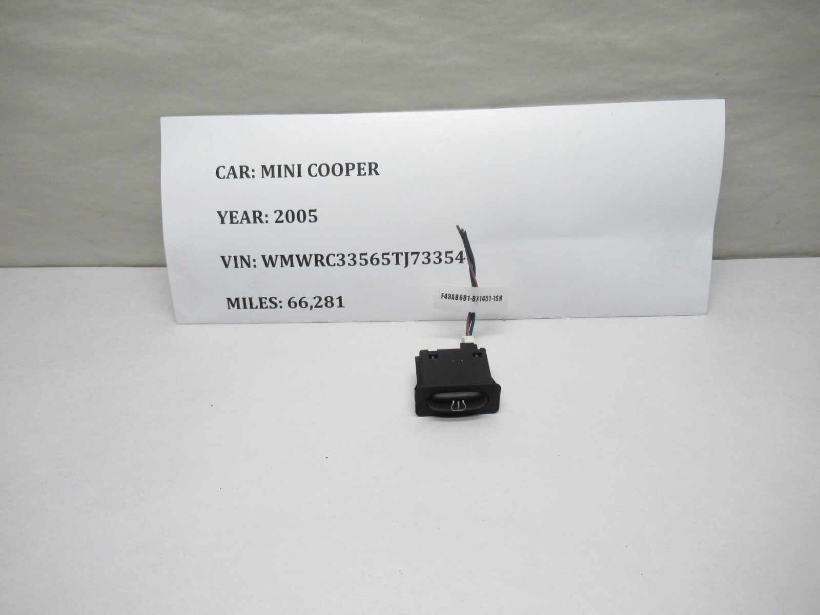 2002-2006 MINI Cooper S R53 OEM TPMS Tire Pressure Monitor Light Reset ...