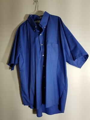 CINTAS MENS BLUE UNIFORM DRESS SHIRT - SHORT SLEEVE - COLOR: BLUE ...