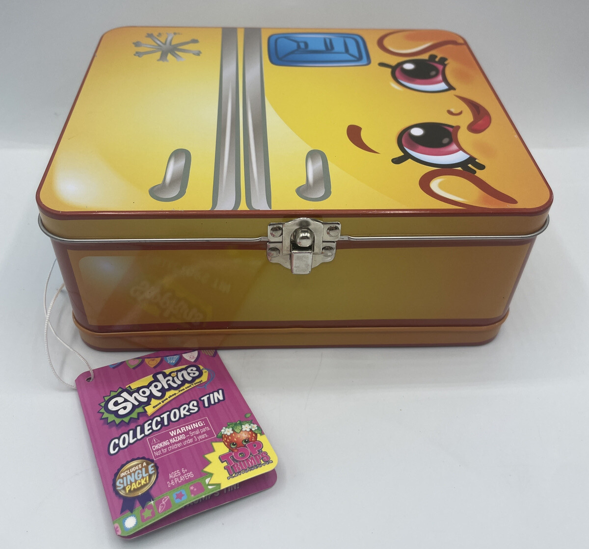 NWT Shopkins Top Trumps Collectors Tin Lunchbox With Super Shopper Card ...